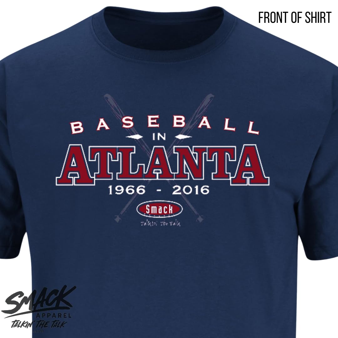 Atlanta Baseball Fans. Baseball in Atlanta Navy T-Shirt (Sm-5X) (Short Sleeve, X-Large)