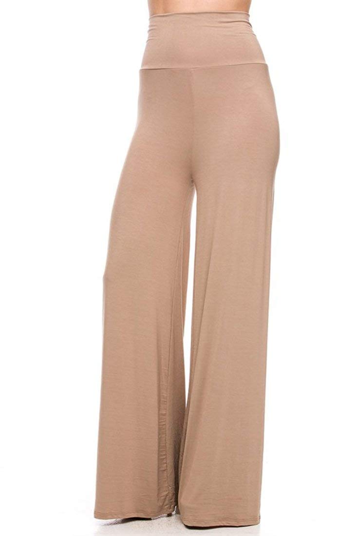 Superline Wide Leg High Fold Over Waist Palazzo Pants