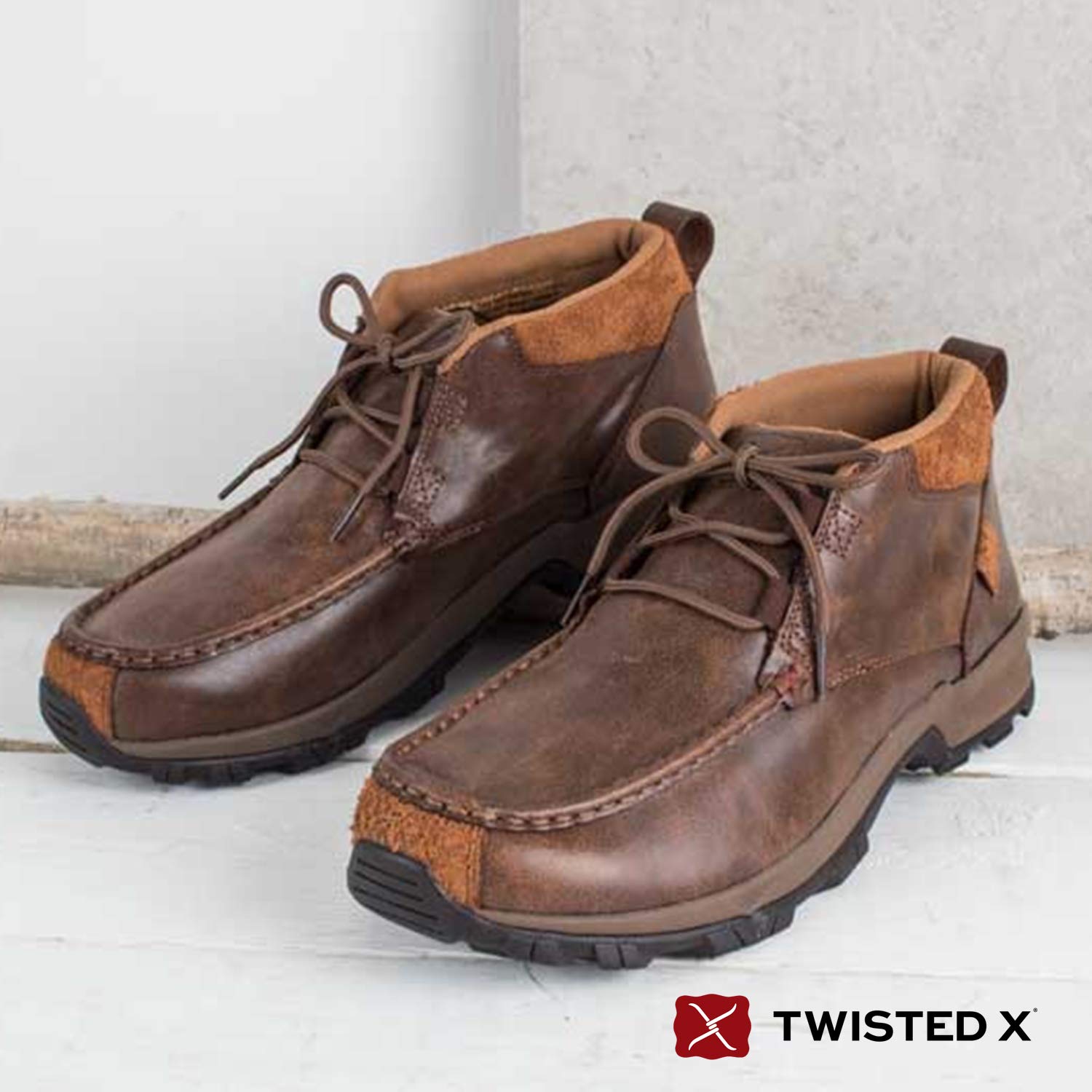 Twisted X Men's 4" Hiker Boot, Moc Toe, Dark Brown, 12 M