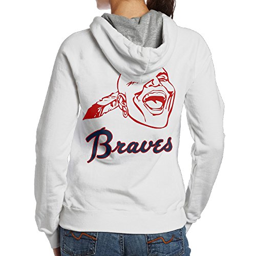 Memoy Women's Atlanta Baseball Brave Long Sleeve New Outwear Jacket L White