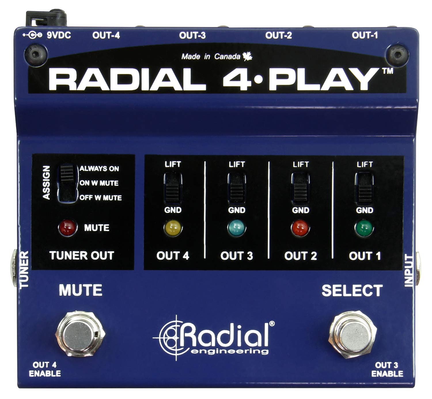 Radial 4-Play 4-Channel Output, Instrument Direct Box