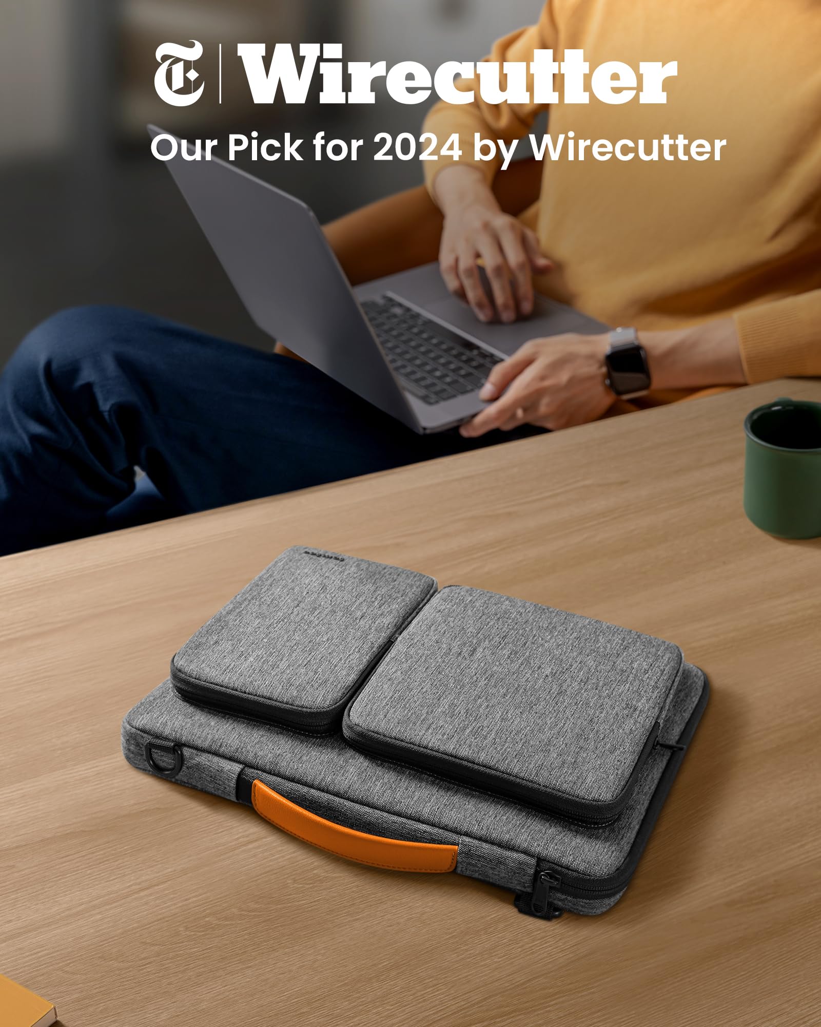 tomtoc Laptop Shoulder Bag for 14 Inch MacBook Pro M4/M3/M2/M1 Pro/Max 2024-2021, 13.5-14.4 Surface Laptop 6/5/Studio 2, Surface Book 3, 360 Protective Case Fit Asus VivoBook