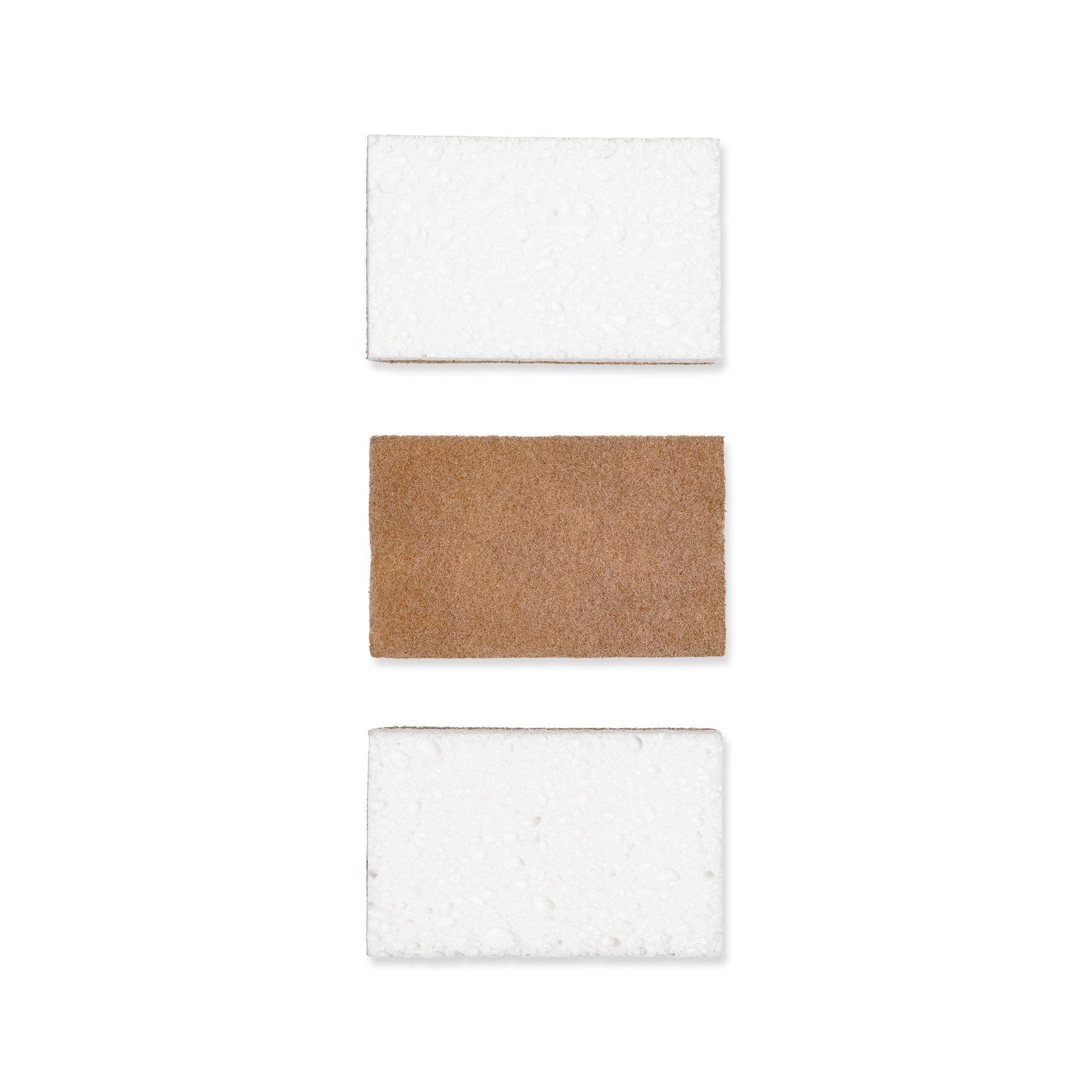 Full Circle In a Nutshell Walnut Scrubber Sponges, Non-Scratch, Set of 2 (Pack of 6)