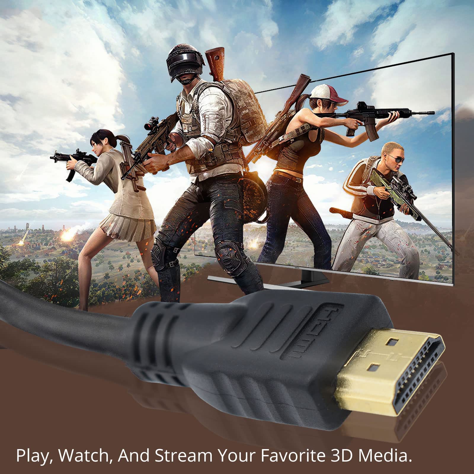 Master Cables HDMI Cable 6.5 Feet (2 m) 3D 4K, Audio Return Channel, High-Speed, Ethernet Enabled, Gold Plated, Compatible with Roku, Computer, PS3, PS4, X Box