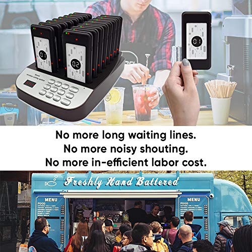 NOLAS Social Distancing Keeping Pagers for Restaurants Paging System Coast Buzzer Beep Lineup Waiting Queue Signal Calling Customer Service for Cuisine Hospital Clinic (1-24 Pager)