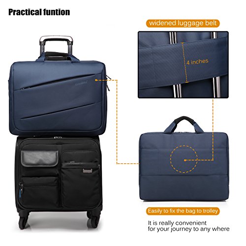 CoolBELL 17.3 inch Laptop Messenger Bag Multi-functional Briefcase Multi-compartment Handbag Include shoulder strap For Macbook/Acer/HP/Dell Alienware/Lenovo/Men/Women (Blue)