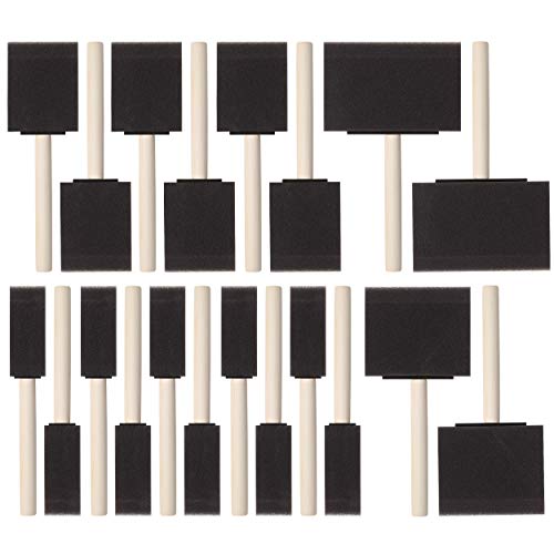 Bates- Foam Paint Brushes, Assorted Sizes, 20 Pack, Sponge Paint Brush, Foam Brushes, Foam Brushes for Painting, Foam Brushes for Staining, Foam Brushes for Polyurethane, Sponge Brushes for Painting