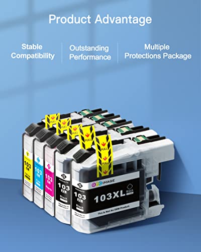 GPC Image Compatible Ink Cartridge Replacement for Brother LC103 XL LC101 LC103XL LC101BK Compatible with MFC-J870DW MFC-J475DW MFC-j470DW MFC-J450DW MFC-J875DW MFC-J6920DW Printer Tray (10 Pack)