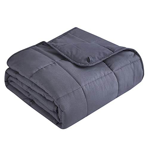 TOPCEE Weighted Blanket (15lbs 48"x72" Twin Size) Cooling Breathable Heavy Blanket Microfiber Material with Glass Beads Big Blanket for Adult All-Season Summer Fall Winter Soft Thick Comfort Blanket