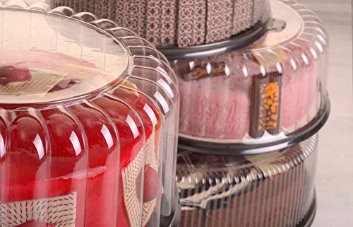 Wow Plastics Inc. 9" Cake Container - 11 1/2" Black Base - 4 1/2" Tall - 50/Case