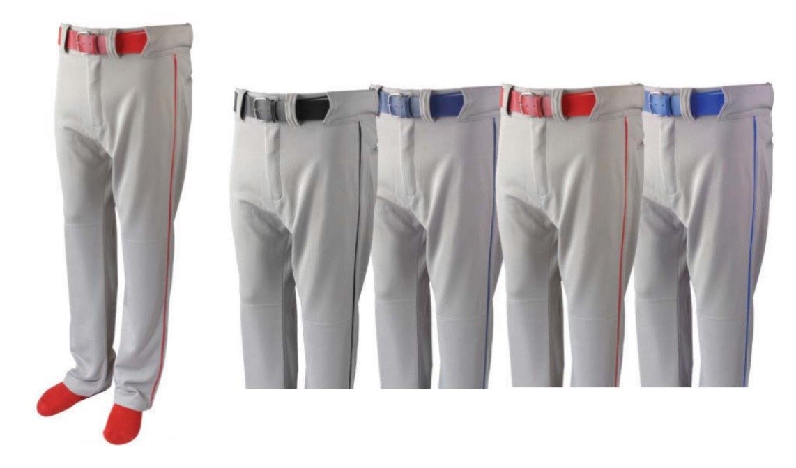 Martin Sports Youth Baseball Pants with Piping (Grey with Royal, Youth M)