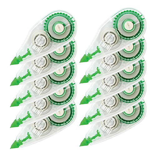 Tombow 68722 MONO Mini Correction Tape Easy to Use Applicator for Instant Corrections,Clear, 10-Pack