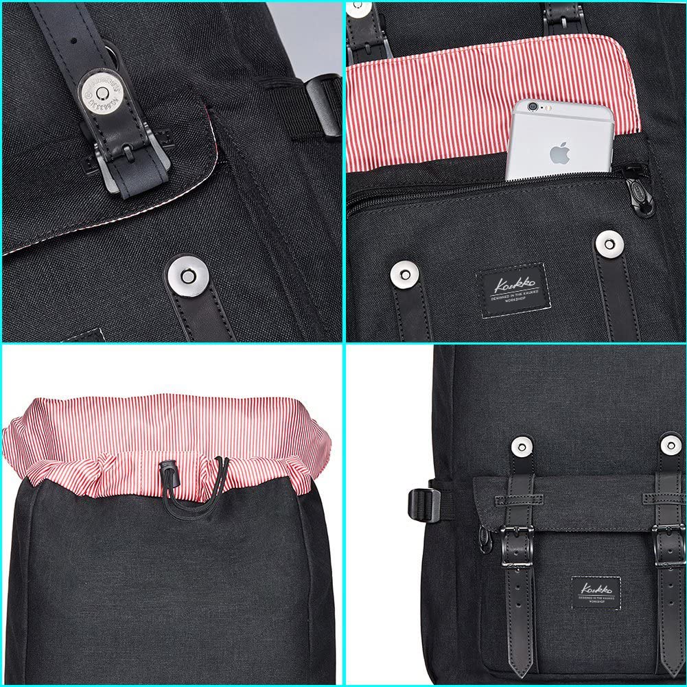 Travel Laptop Backpack, Outdoor Rucksack, School backpack Fits 15.6(Linen Black)