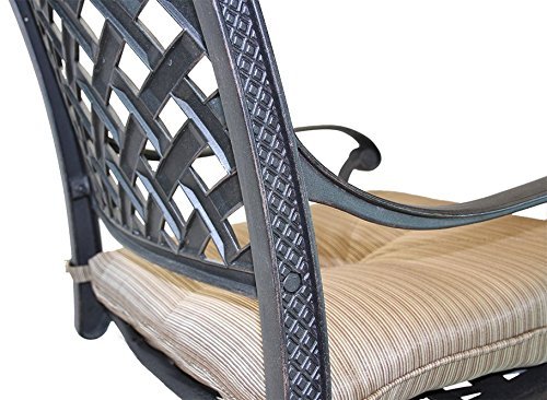 Nassau Outdoor Patio 9-pc Dining Set 64 X 64 Cast Aluminum (9-pc Set (with 8 Regular Chairs), Walnut)