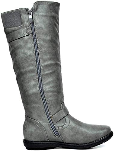DREAM PAIRS Women's Faux Fur-Lined Knee High Winter Boots Fall Tall Boots,Size 10,Grey,TRACE