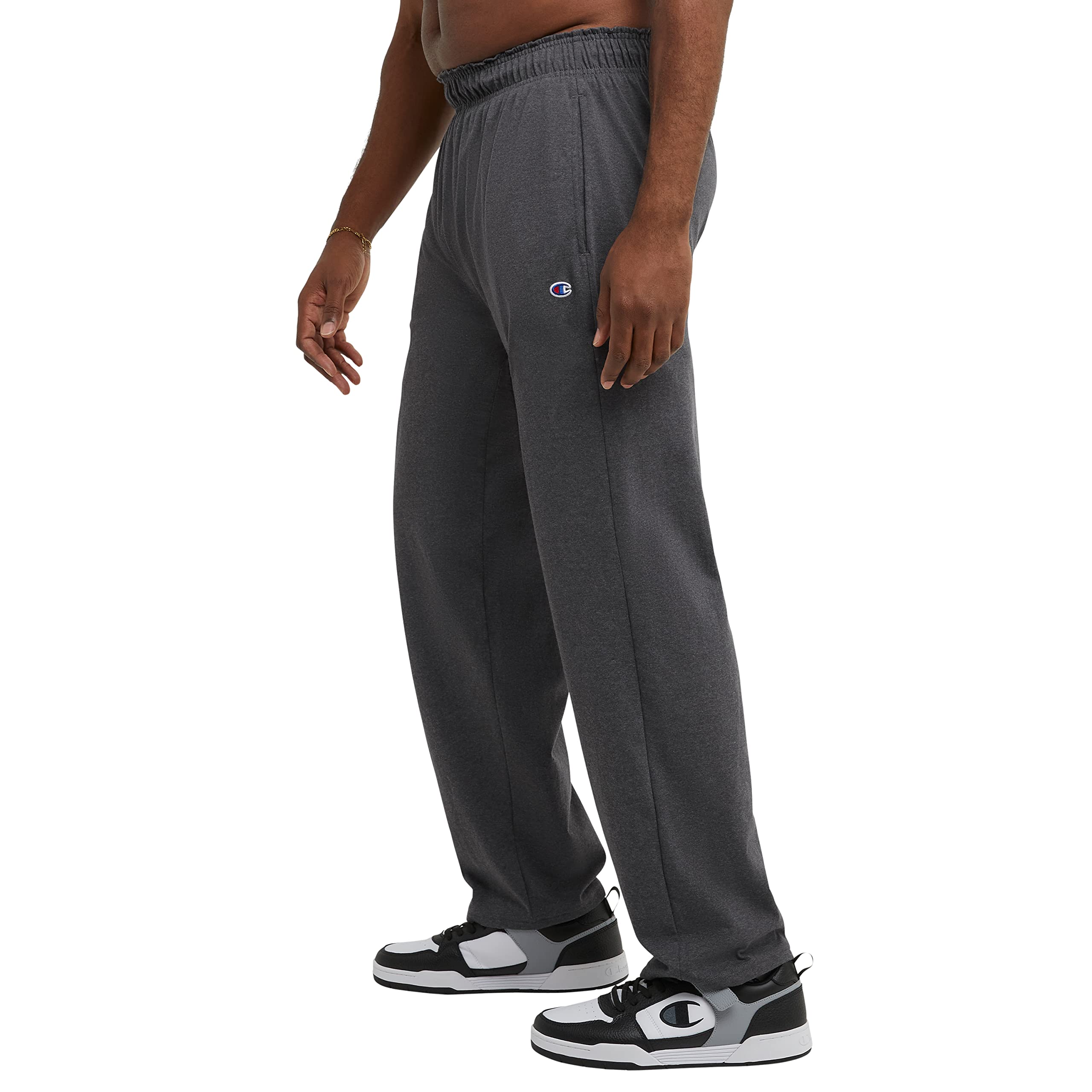 Champion mens Everyday Cotton Open Bottom Pants, Granite Heather, 3X-Large US