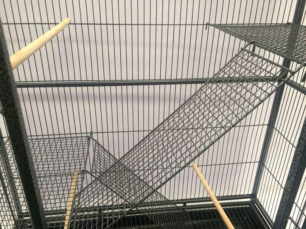 70" Extra Large Chew-Proof Wrought Iron 4-Levels Tight 1/2-Inch Bar Spacing for Ferret Chinchilla Sugar Glider Home Cage Easy to Clean Pull Out Tray with Removable Stand on Wheels