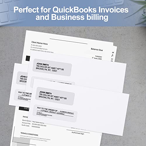 500 #9 Double Window Security Envelopes, PANDRI NO.9 Self Seal Envelopes Designed for Invoices and QuickBooks, Business Statements & Documents -Number 9 Size 3 7/8 Inch X 8 7/8 Inch - 24 LB