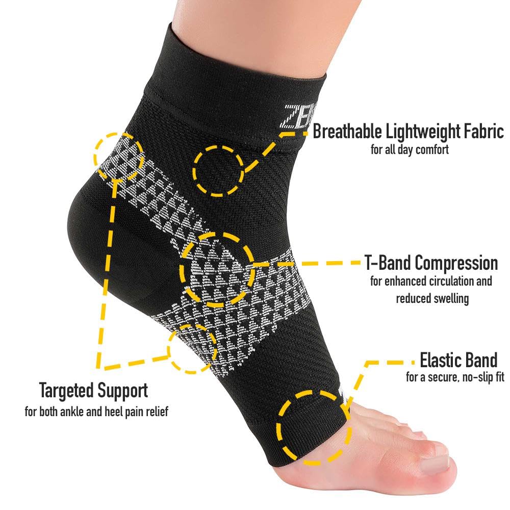 Zensah Plantar Fasciitis Compression Foot Sleeve Plantar Fasciitis Sock, Beige, Small, 1 Single Sleeve - Beige (6324)