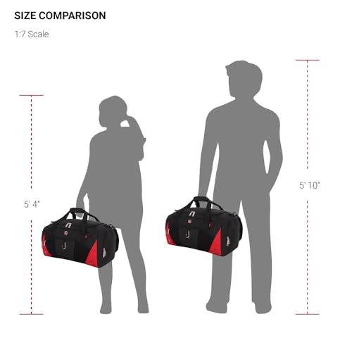 SwissGear 1900 Travel Duffle Bag, Black/Red, 22-Inch