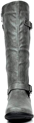 DREAM PAIRS Women's Faux Fur-Lined Knee High Winter Boots Fall Tall Boots,Size 10,Grey,TRACE