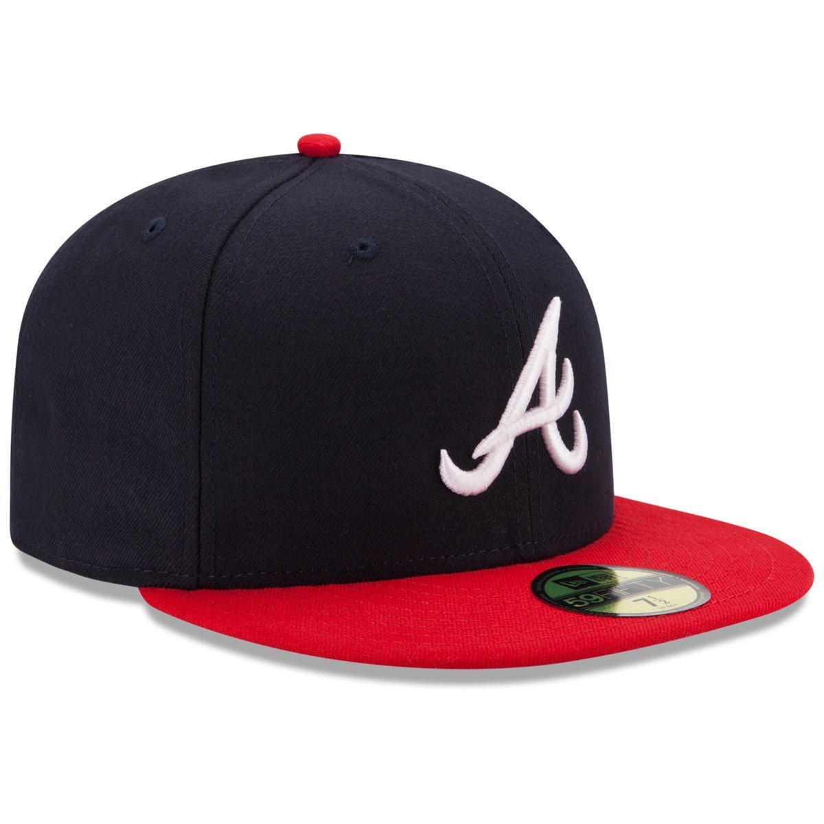 New Era 59FIFTY Atlanta Braves Navy/Red MLB 2017 Authentic Collection On Field Home Cap Size 7 1/8