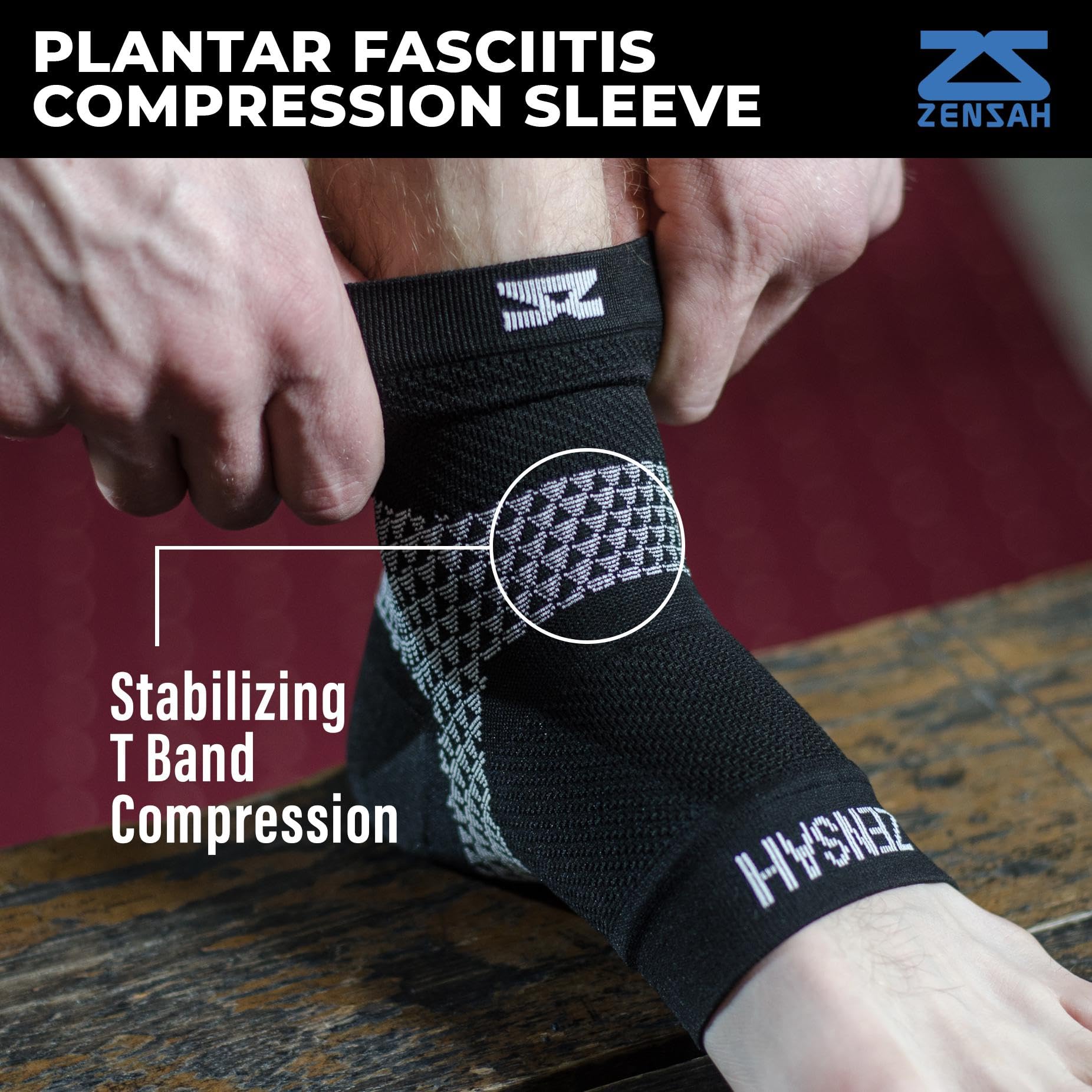Zensah Plantar Fasciitis Compression Foot Sleeve Plantar Fasciitis Sock, Beige, Small, 1 Single Sleeve - Beige (6324)