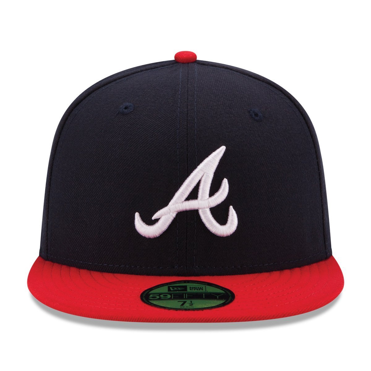New Era 59FIFTY Atlanta Braves Navy/Red MLB 2017 Authentic Collection On Field Home Cap Size 7 1/8
