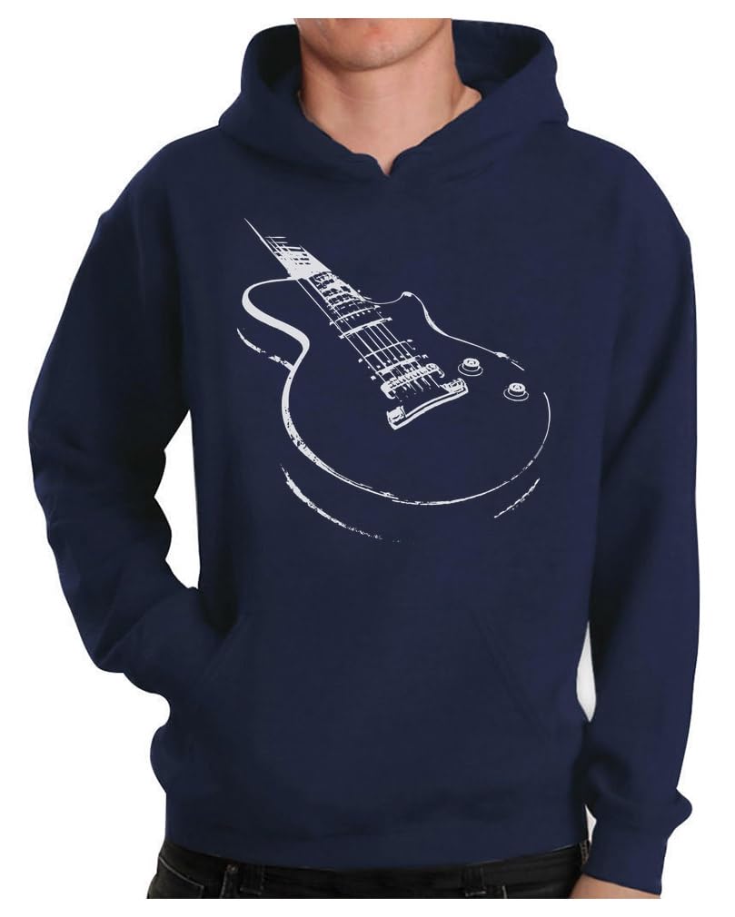 Guitar Hoodie for Men Novelty Gifts Musician Guitars Player Guitarist Music Mens Sweatshirt Hoodies Large Blue