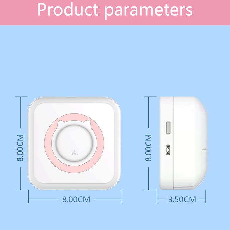 InstaProud - Portable Sticker Printer, 2023 New Mini Pocket Thermal Printer Maker, Wireless Bluetooth Instant Photo Sticker Printer for Printing Photo, Label, DIY Scrapbook (Pink+10 Paper Rolls)