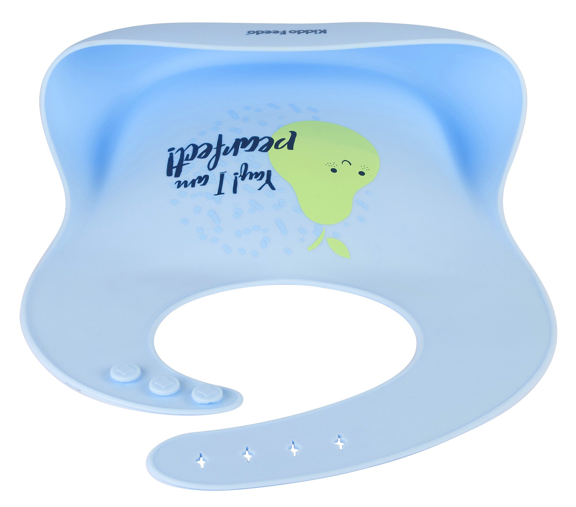Kiddo Feedo Silicone Baby Bib, Unisex Designs for Boys and Girls, Waterproof and Easy to Clean, Blue