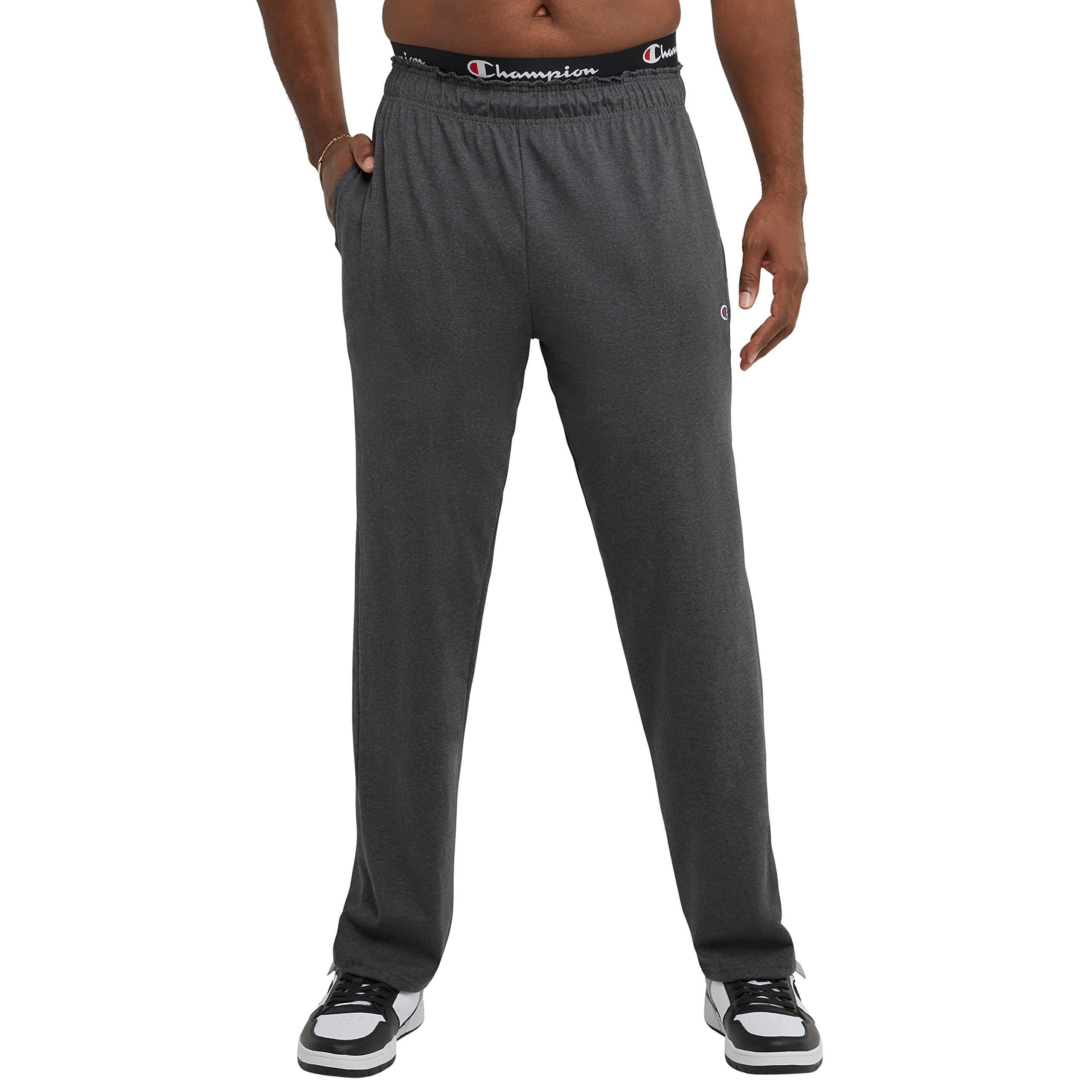 Champion mens Everyday Cotton Open Bottom Pants, Granite Heather, 3X-Large US