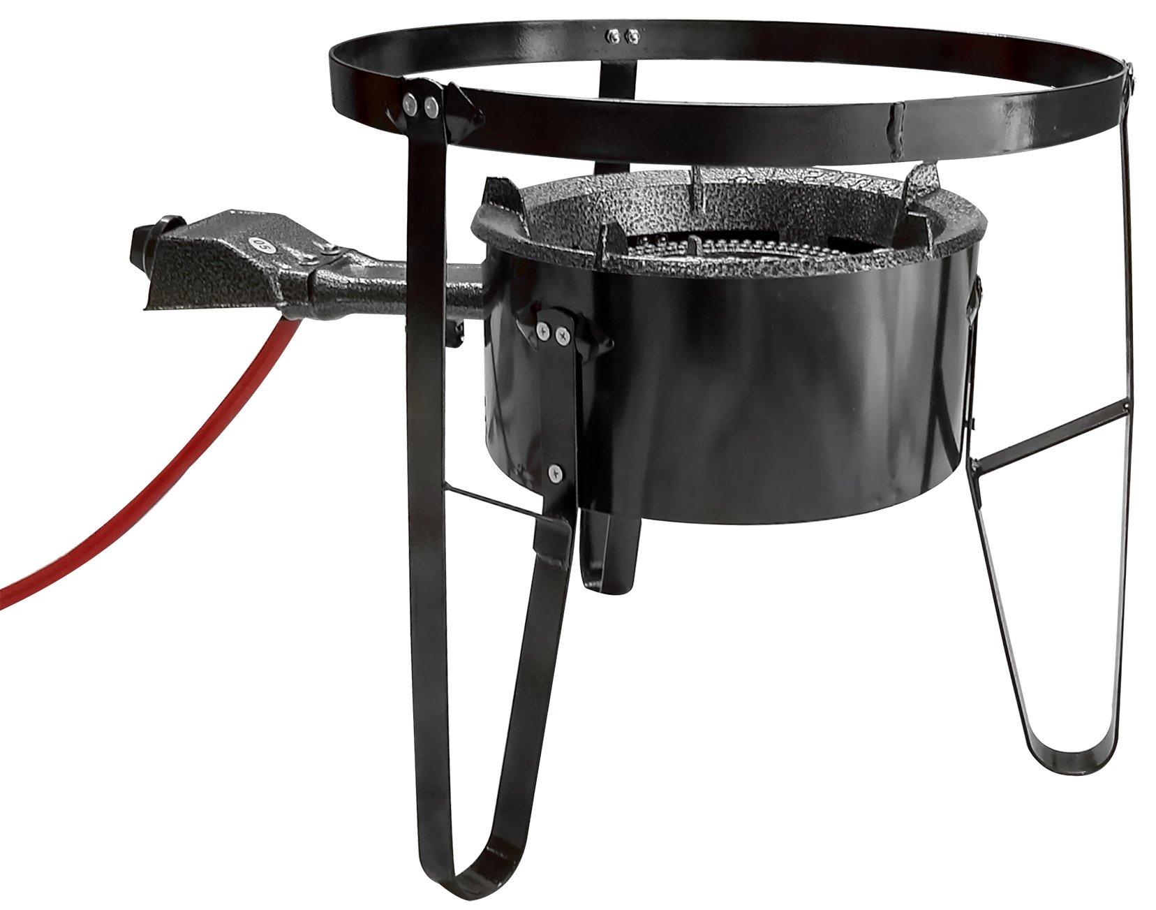 Premium Cast Iron Propane Burner With 19" Tall Stand Combo Cooker Outdoor Stove Portable High Pressure Gas Patio Deep Fry BBQ with Hose & Regulator