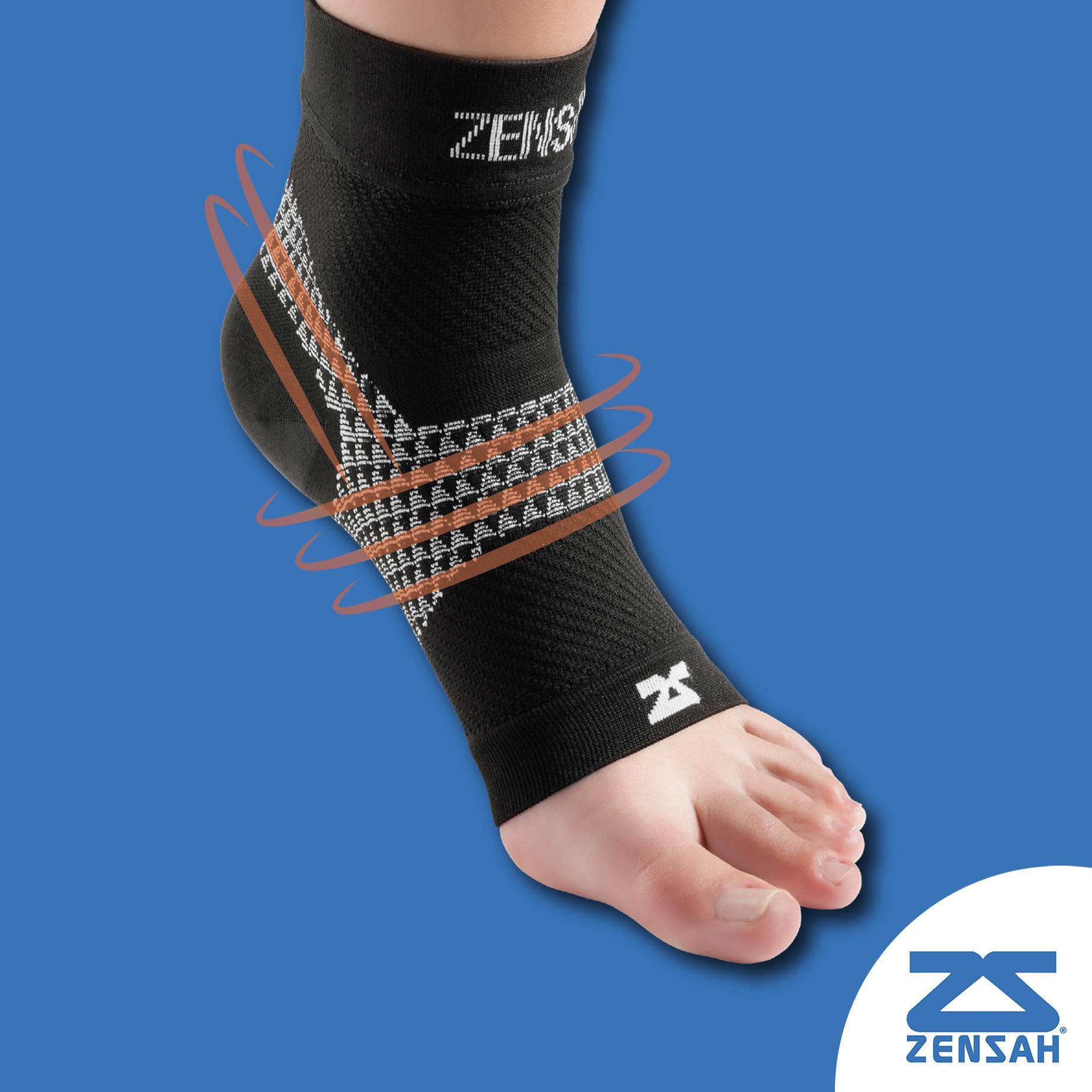 Zensah Plantar Fasciitis Compression Foot Sleeve Plantar Fasciitis Sock, Beige, Small, 1 Single Sleeve - Beige (6324)