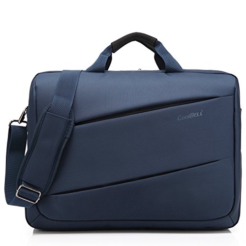 CoolBELL 17.3 inch Laptop Messenger Bag Multi-functional Briefcase Multi-compartment Handbag Include shoulder strap For Macbook/Acer/HP/Dell Alienware/Lenovo/Men/Women (Blue)