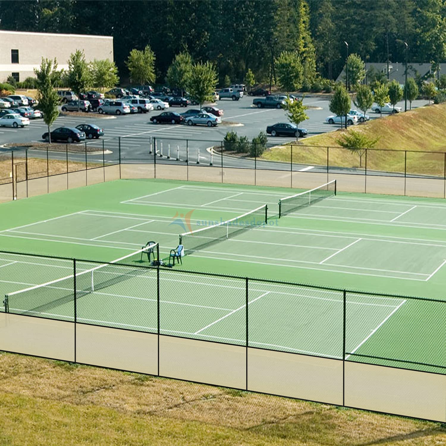 TANG 6' x 12' Beige Tan Fence Privacy Screen Fence Privacy Screen Windscreen Fence Netting Cover Privacy Blockage Excellent Airflow for Backyard Garden School with Zipties