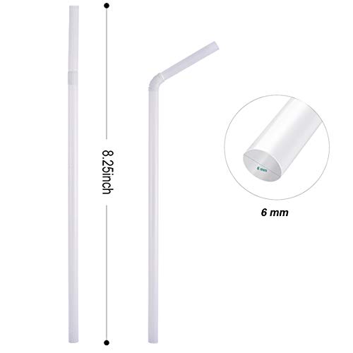 200 Count 100% Plant-Based Compostable Straws - Plasticless Biodegradable Flexible Drinking Straws - A Fantastic Eco Friendly Alternative to Plastic Straws
