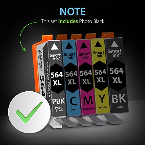 Smart Ink Compatible Ink Cartridge Replacement for HP 564 XL 564XL High Yield 10 Combo Pack (2 Black, 2PBK & 2 C/M/Y) for Photosmart 6525 6520 7520 5520 7510 5510 7525 DeskJet 3520 3522 OfficeJet 4620