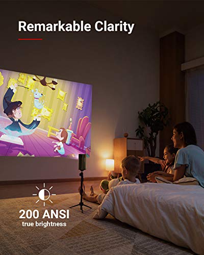 Anker NEBULA Apollo, Wi-Fi Mini Projector, 200 ANSI Lumen Portable Projector, 6W Speaker, Movie Projector, 100 Inch Picture, 4Hr Video Playtime, Neat Projector, Home EntertainmentâWatch Anywhere