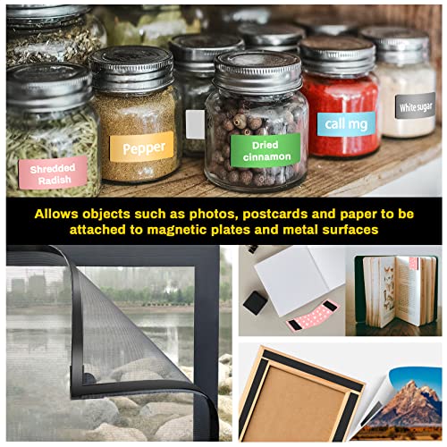 Magnetic Tape Strips with Adhesive Backing - Magnetic Strip SUKH Magnet Band Strong Adhesive Cuttable Magnetic Sheets Magnets Perfect for DIY, Art Projects,Whiteboards,Fridge Organization Classroom