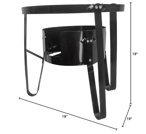 Premium Cast Iron Propane Burner With 19" Tall Stand Combo Cooker Outdoor Stove Portable High Pressure Gas Patio Deep Fry BBQ with Hose & Regulator