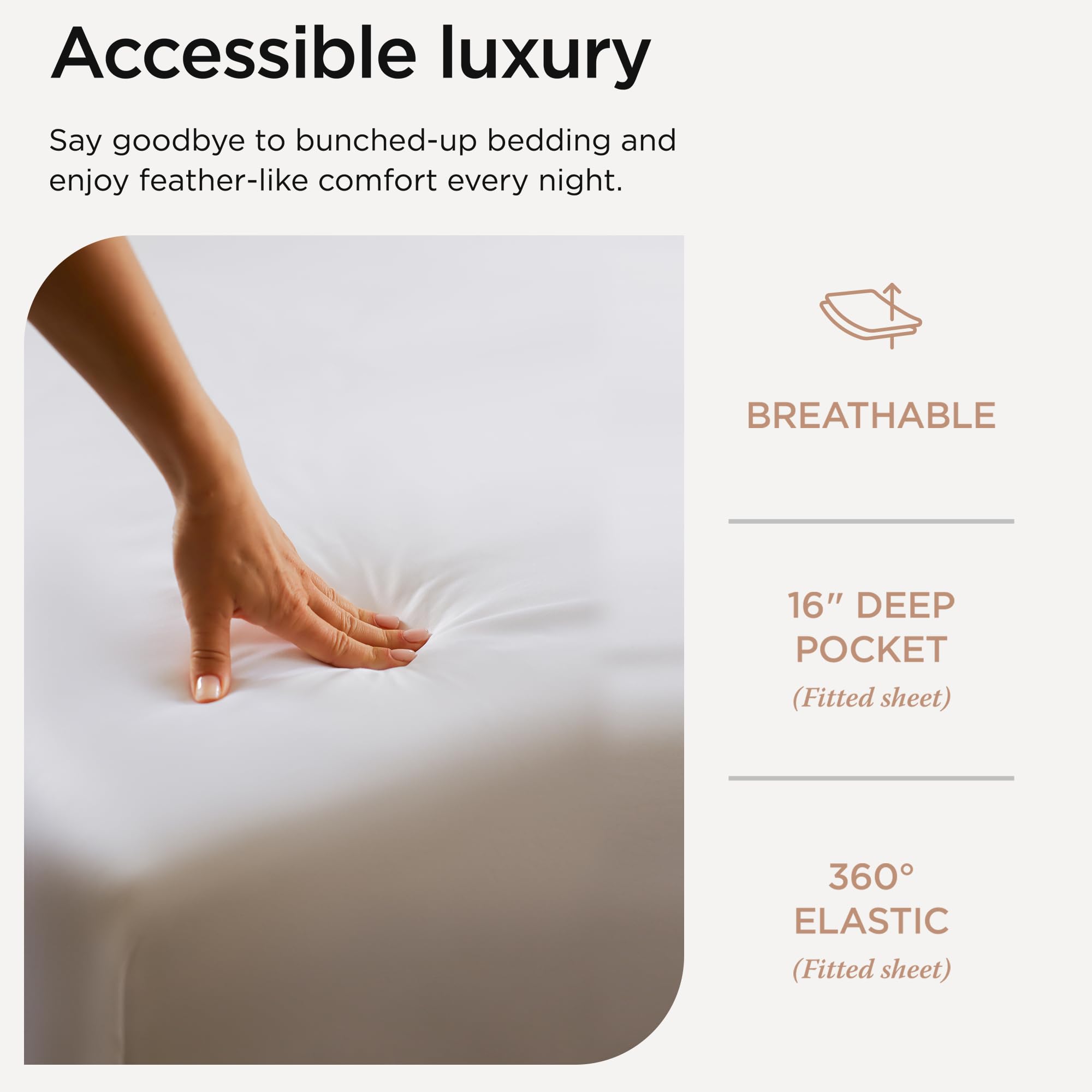 Threadmill Egyptian Cotton Twin Sheet Set | 100% Certified Egyptian Cotton Sheets for Twin Size Bed | Sateen Twin Bed Sheets Set 15" Deep Pocket | Soft Breathable 3-Piece Cooling Sheet Set | White