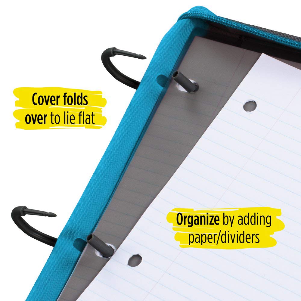 Five Star Flex Hybrid NoteBinder, 1 Inch Ring Binder, Notebook and Binder All-in-One, Teal (73420)