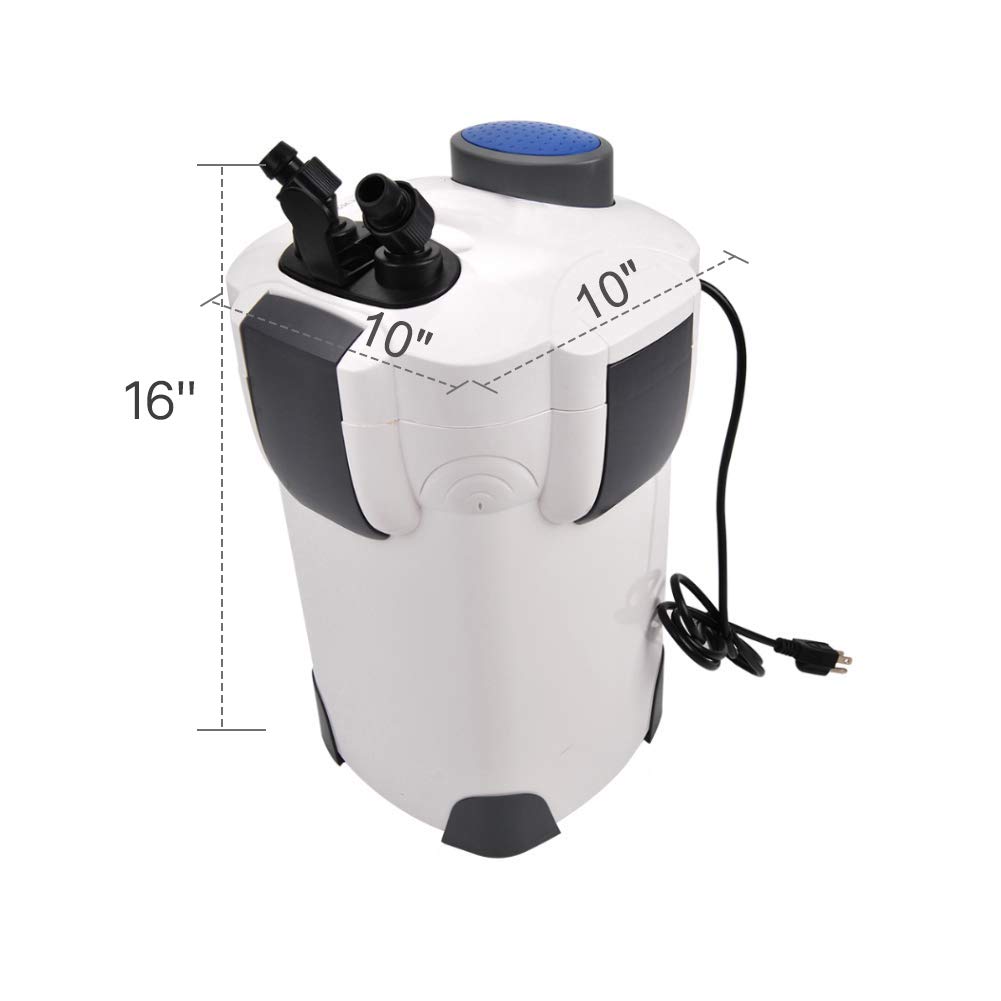 Polar Aurora Free Media 265GPH / 370GPH / 525GPH External Aquarium Filter with Builtin Pump Kit Canister (265GPH)