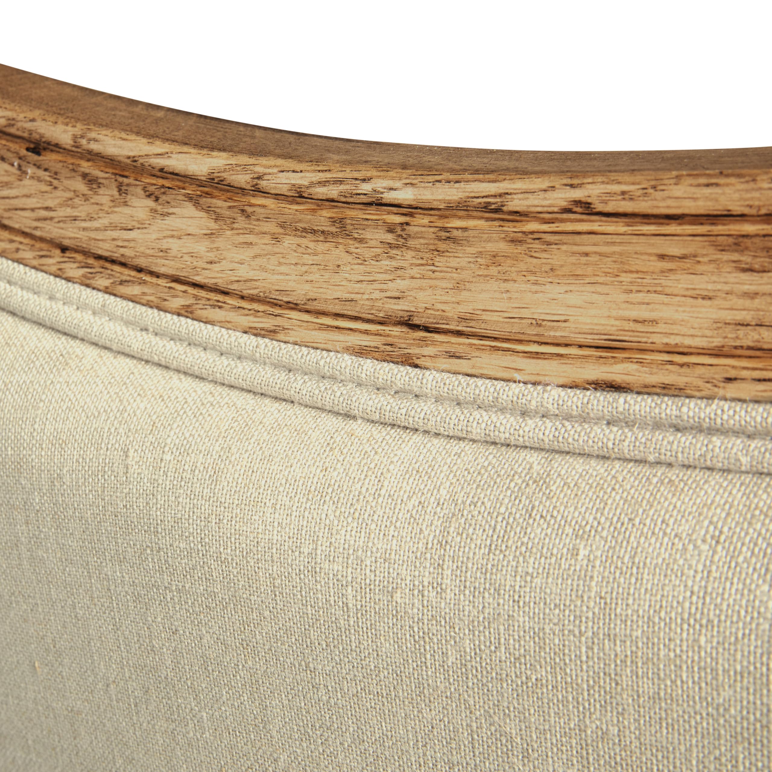 Creative Co-Op Oak & Linen King Size Headboard