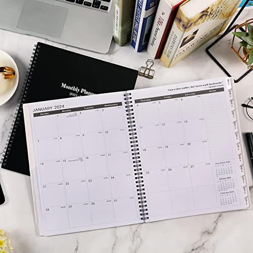 Monthly Planner 2023-2025 - Monthly Calendar 2023-2025 with Two-Side Pocket, July 2023 - June 2025, 9" x 11", Two Years Monthly Planner, Cardboard Cover, Perfect Organizer