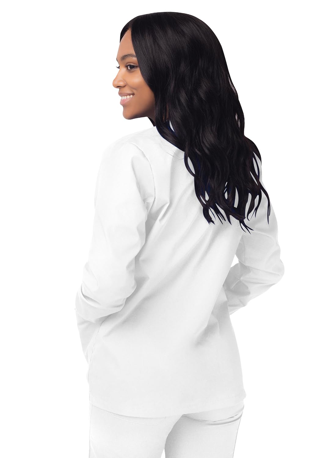 Sivvan Scrubs for Women - Front Snap Warm - Up Jacket - S8306 - White - XL