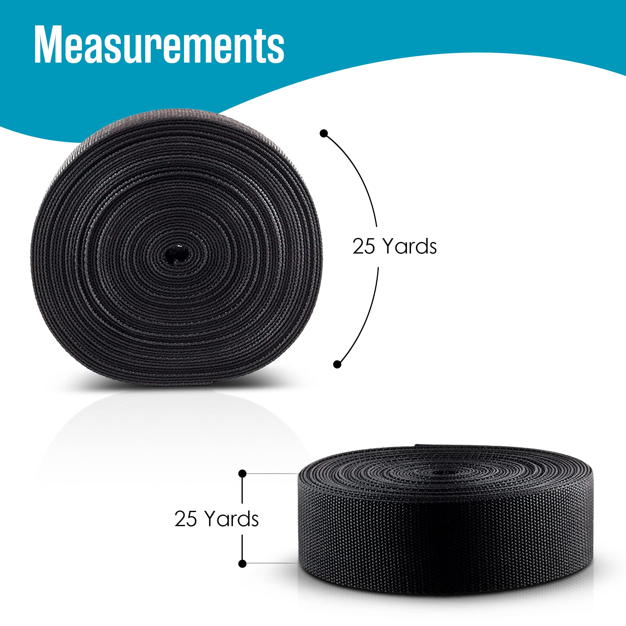 Lawn Chair Webbing, Webbing 2 Inch, Nylon Straps 2 Inch Wide, Strapping for Upholstery, Seat Belt, Seatbelt, Bags, Climbing, Firefighter, Tubular, Polypropylene, Black, 25 Yards