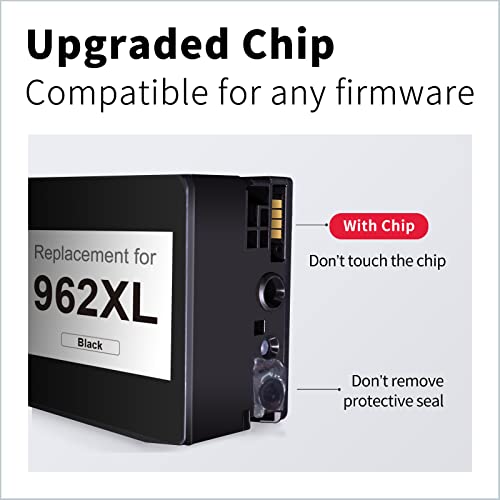 LEMERO Remanufactured Ink Cartridge Replacement for HP 962XL 962 962 XL to use with OfficeJet Pro 9015 9015e 9010 9025 9025e 9020 9018 9012 9028 (Black, Cyan, Magenta, Yellow, 4-Pack)