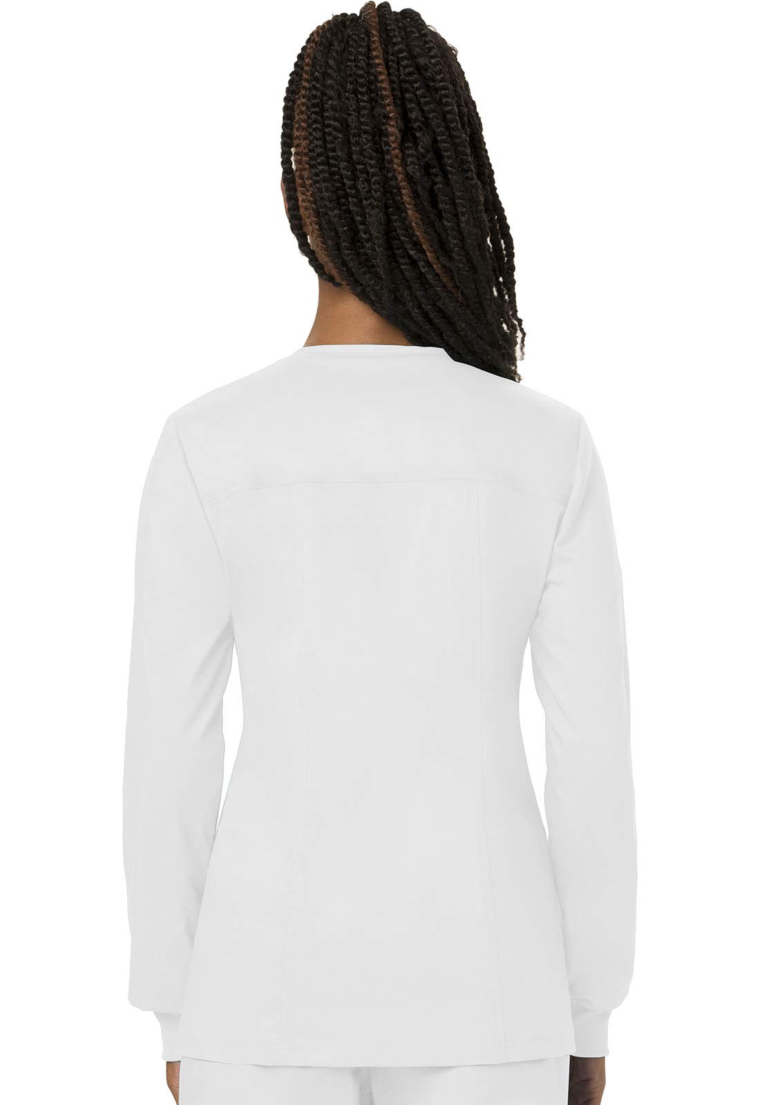 Cherokee Women's Snap Front Warm-up Jacket, White, Small